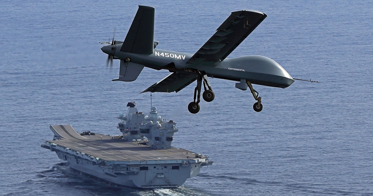 GA-ASI DEMONSTRATES SHORT TAKEOFF/LANDING OF UAS ON UK CARRIER - Seapower