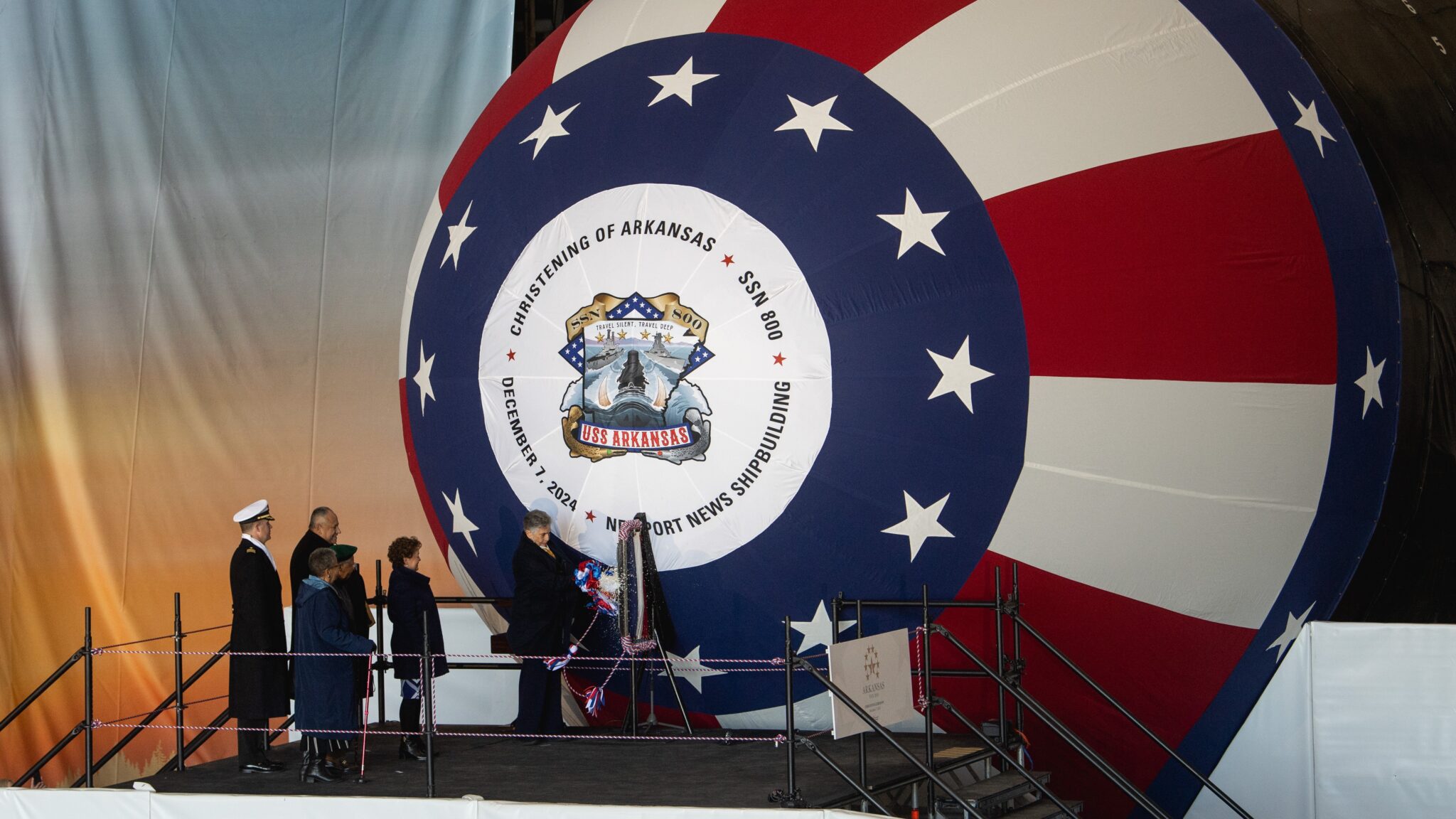 HII Christens Virginia-Class Attack Submarine Arkansas - Seapower