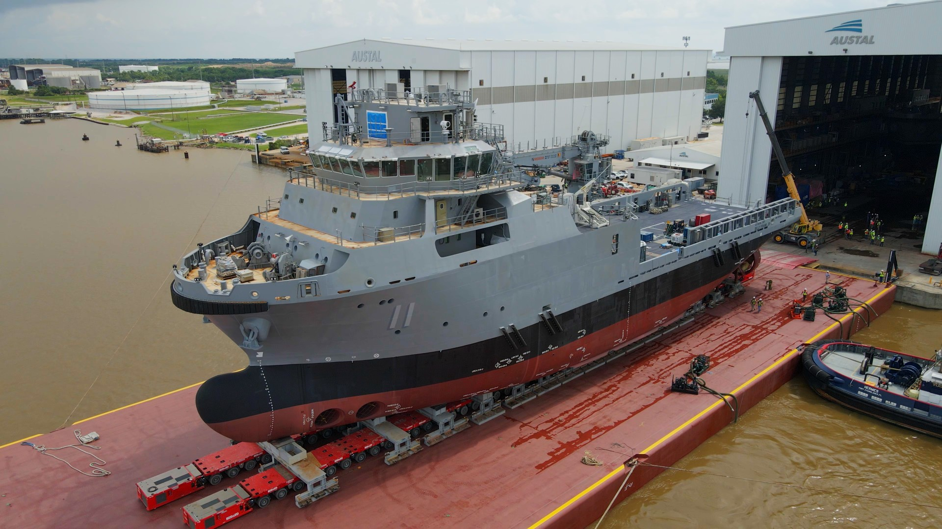 Austal USA Launches First Steel Ship, the Future USNS Billy Frank ...